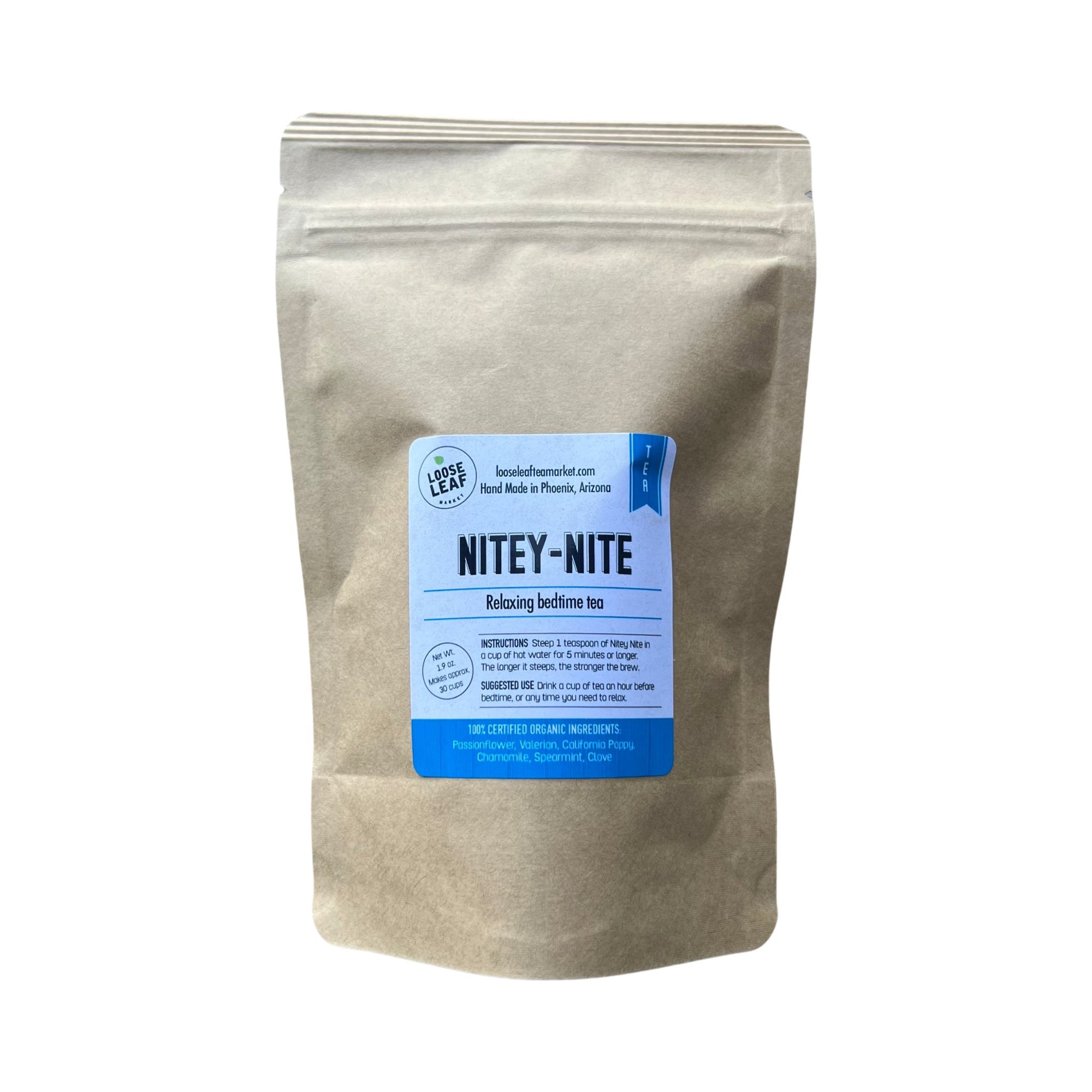 Nitey nite organic loose leaf herbal tea to promote restful sleep ...
